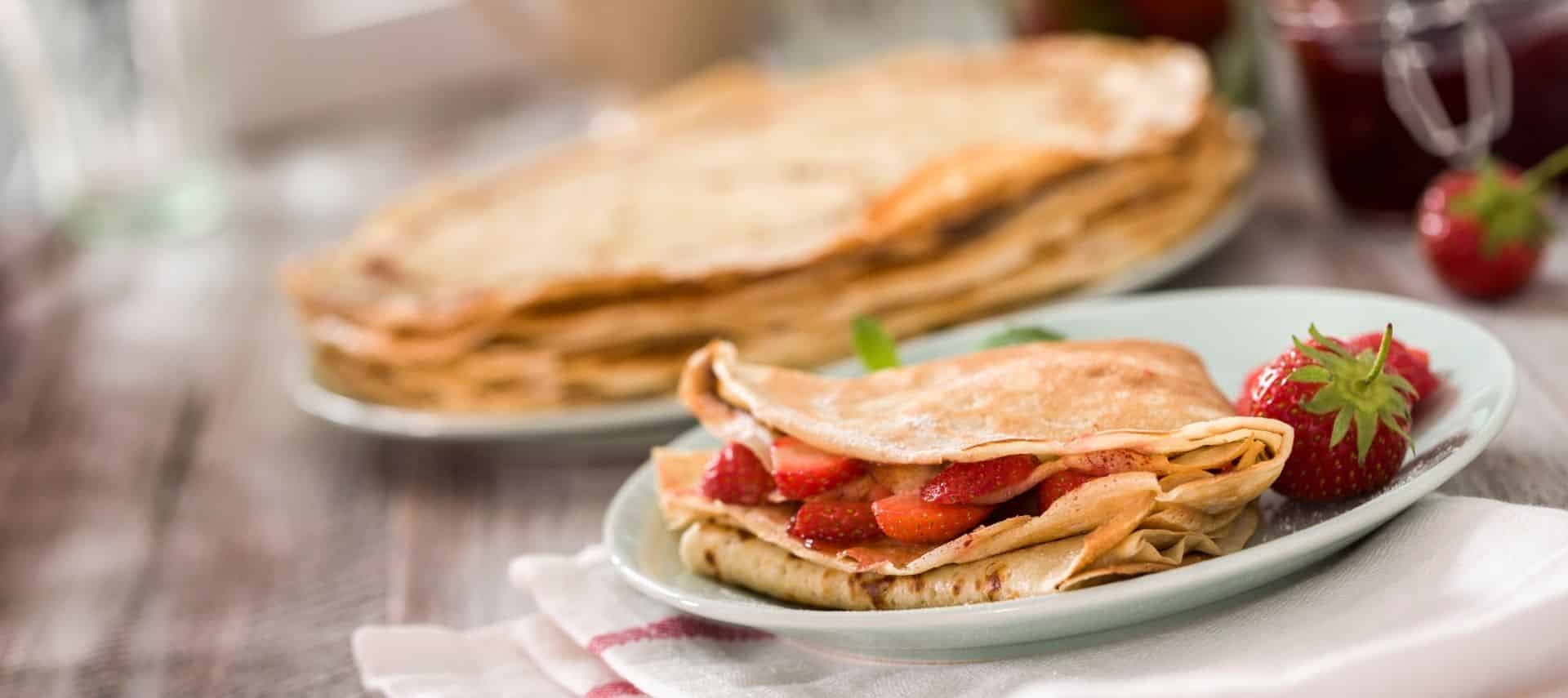 Strawberry Crepes with Greek Yogurt Filling